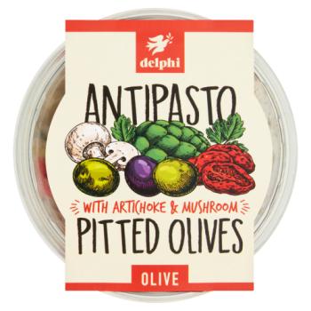 Delphi Antipasto Pitted Olives with Artichoke & Mushroom – Garden Fresh ...